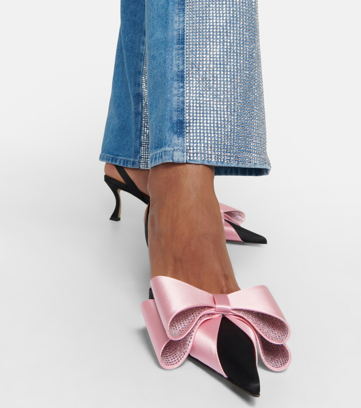 Mach & Mach Le Cadeau 65 satin slingback pumps MACH & MACH