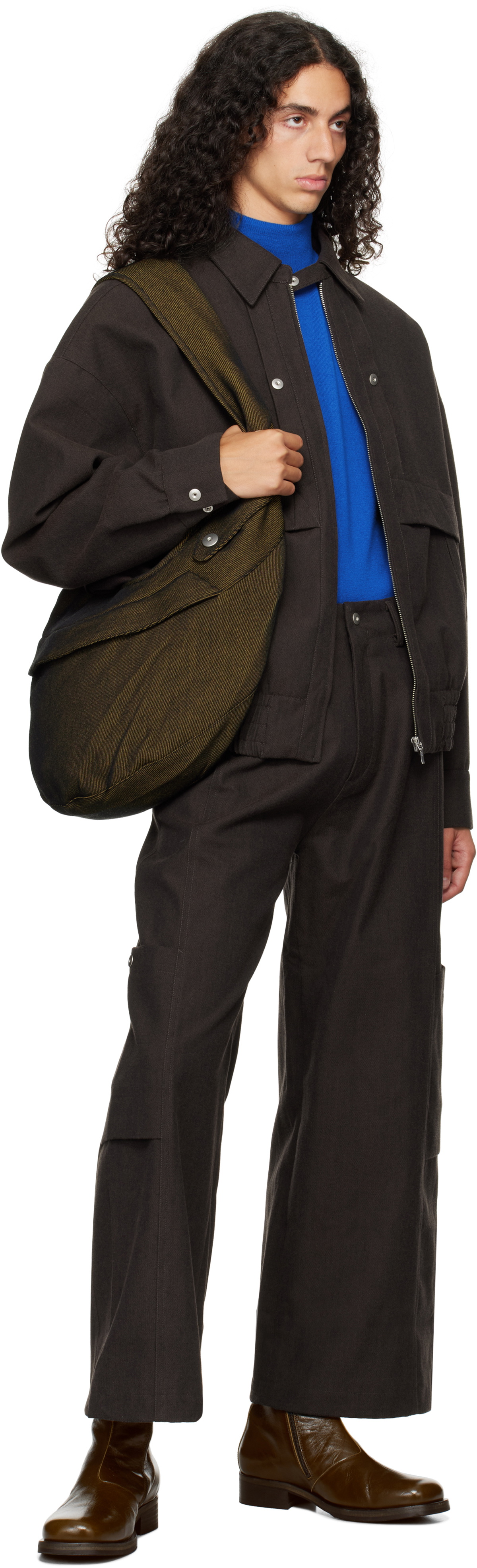 Omar Afridi Brown Panelled Bontan Cargo Pants Omar Afridi