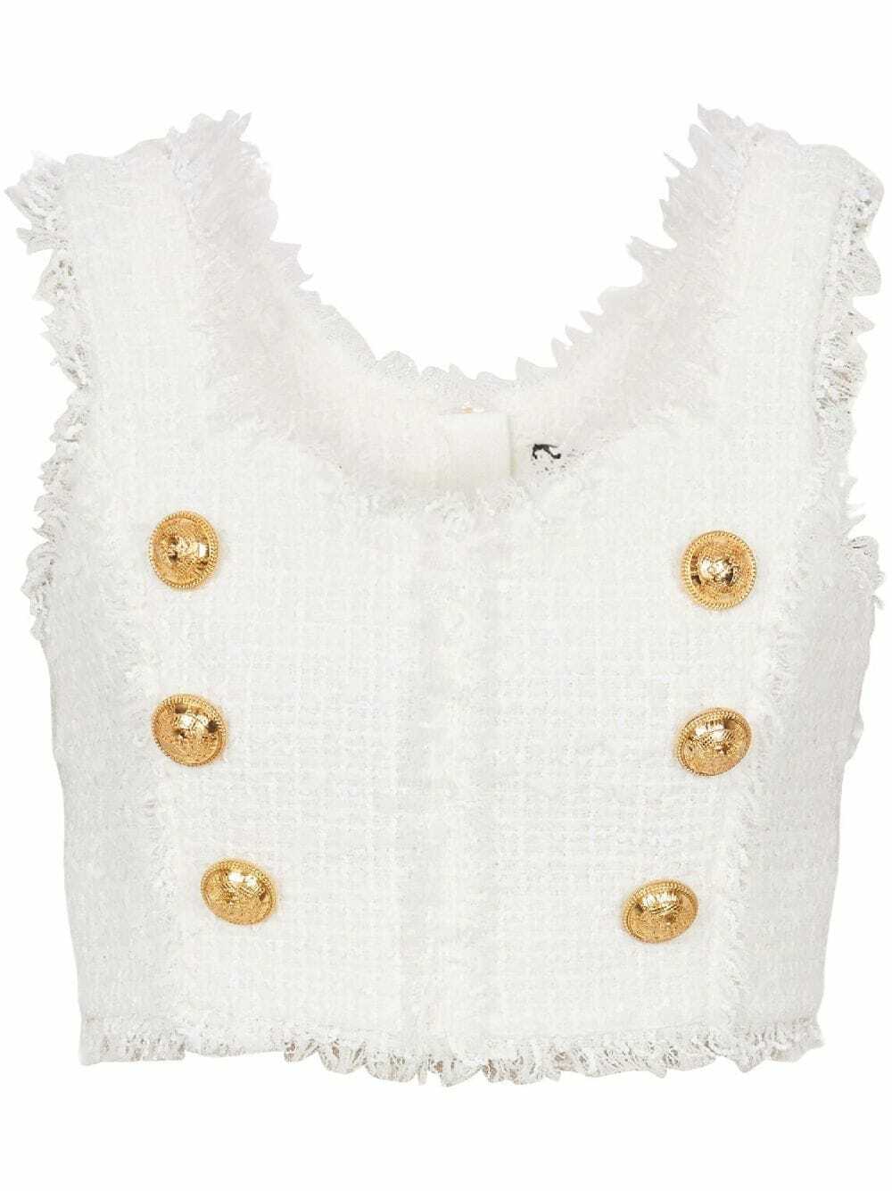 BALMAIN - Tweed Cropped Top Balmain