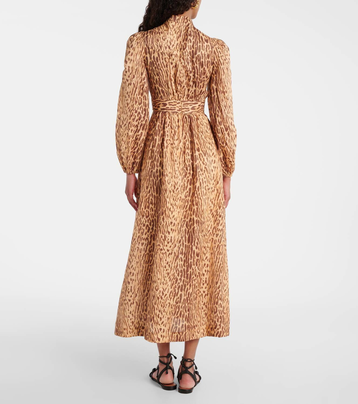 Zimmermann Cascadian leopard-print linen midi dress Zimmermann