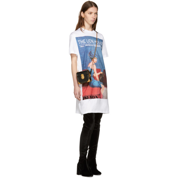 Prada White The Lion House Girl Poster T-Shirt Prada