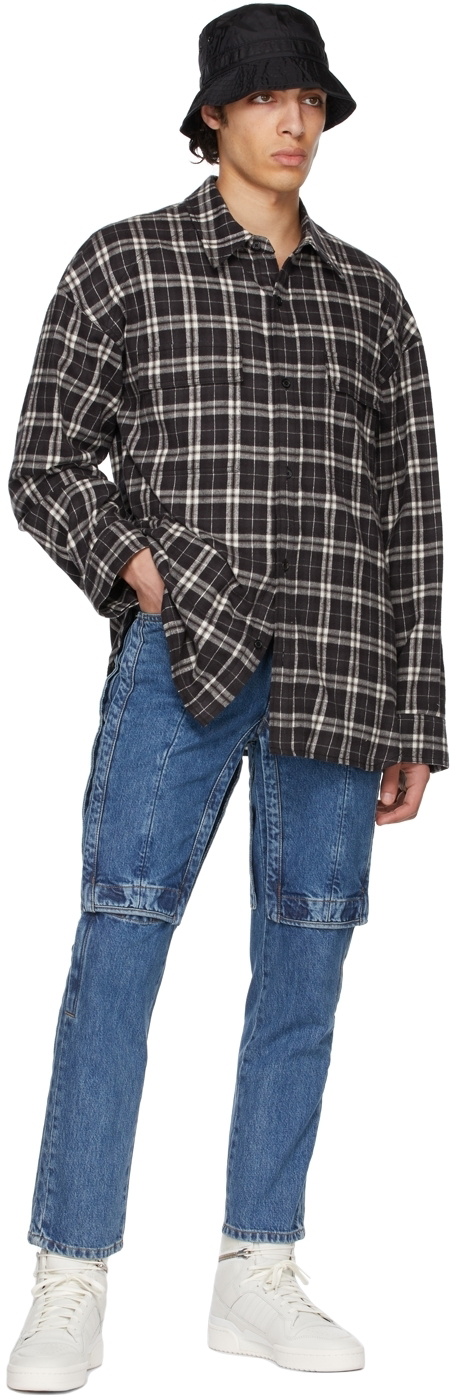 Juun.J Blue Washed Denim Velcro Jeans Juun.J