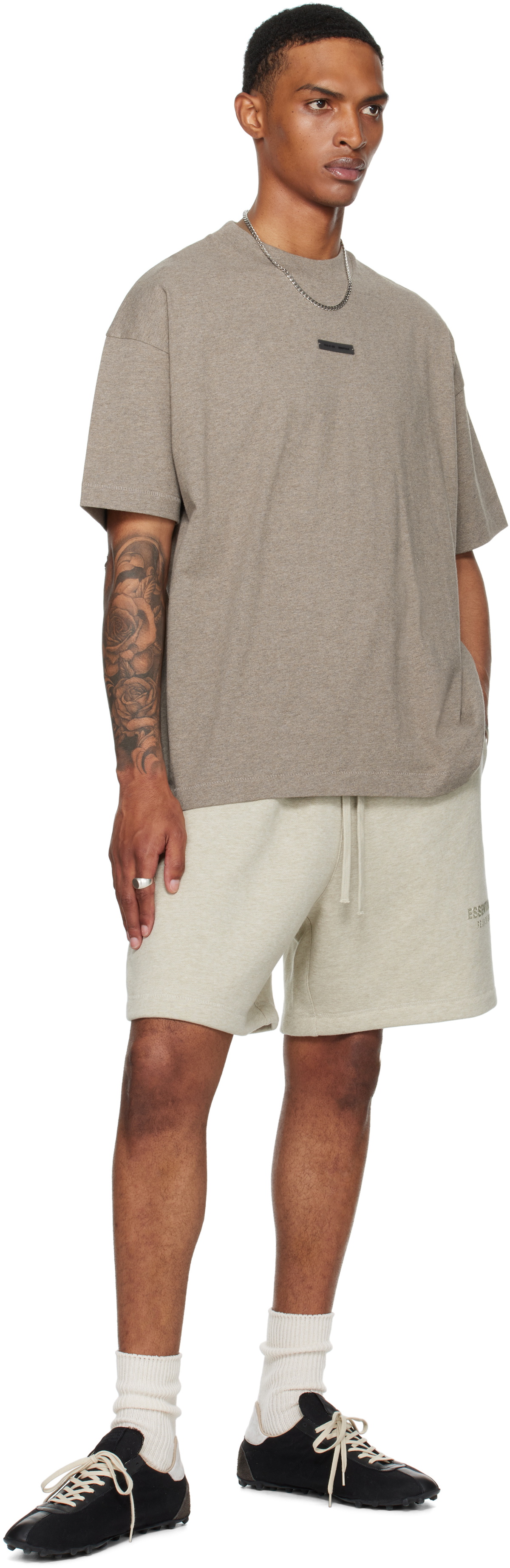 Fear of God ESSENTIALS Beige Soccer Fleece Shorts Fear Of God Essentials
