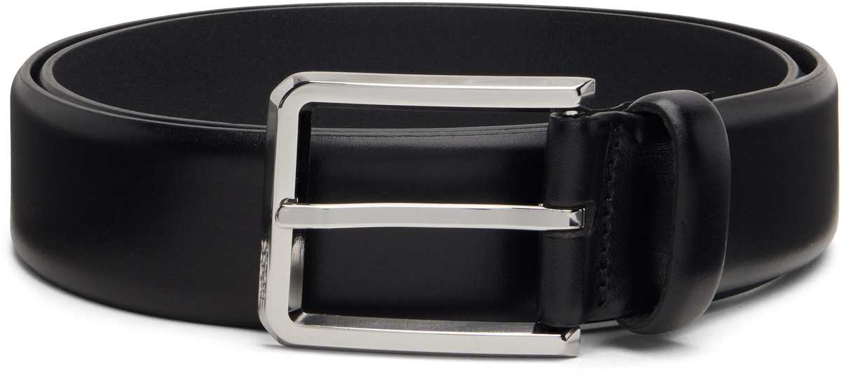 BOSS Black Buffed Leather Belt BOSS