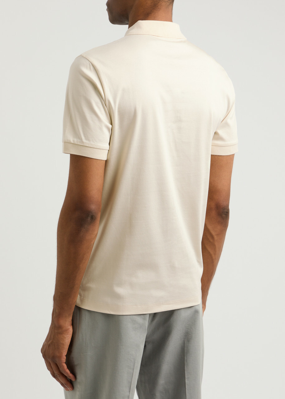 Boss Polston Half-zip Cotton Polo Shirt Beige BOSS