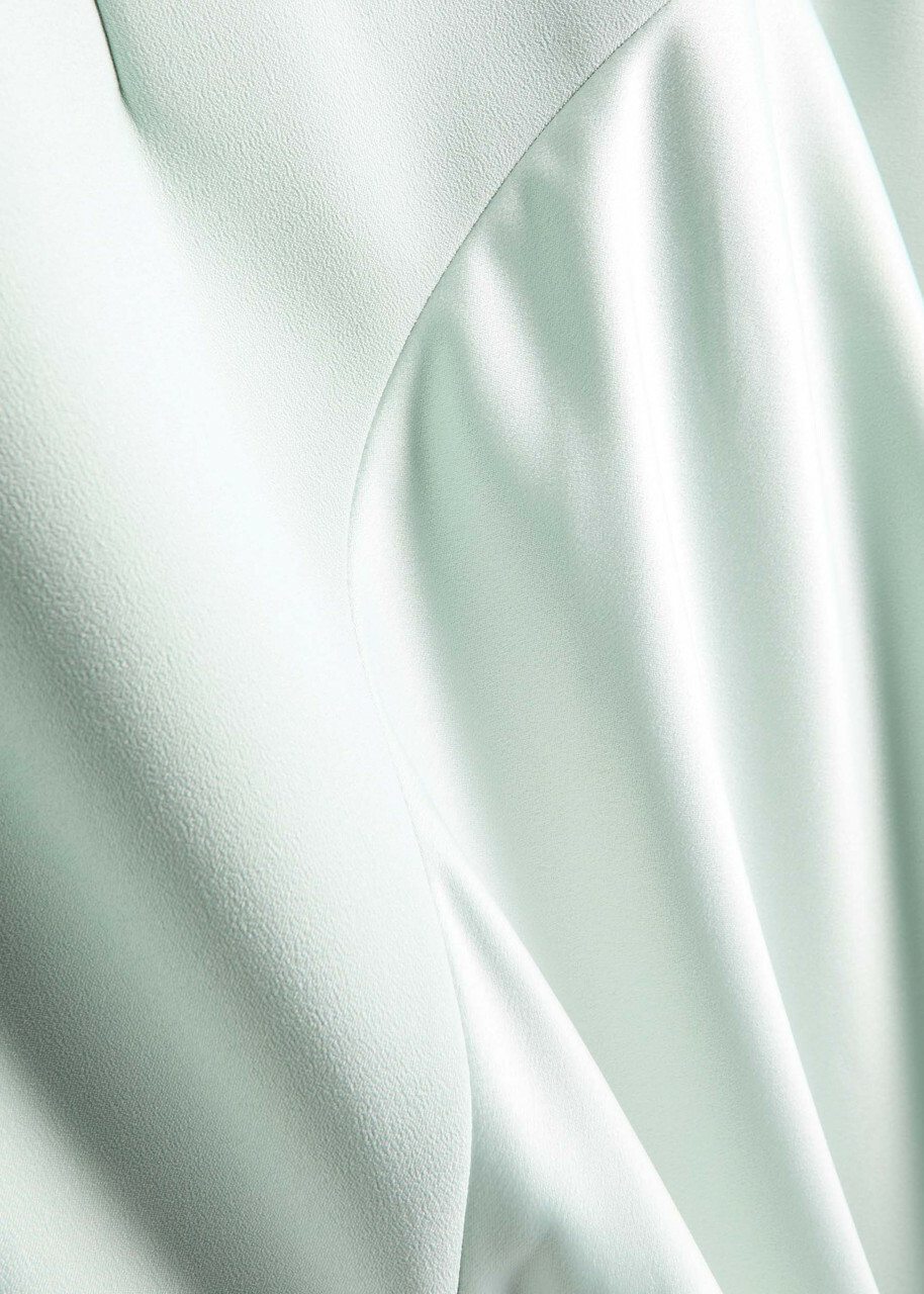 Solace London Rina Satin and Crepe Maxi Dress Light Blue Solace London