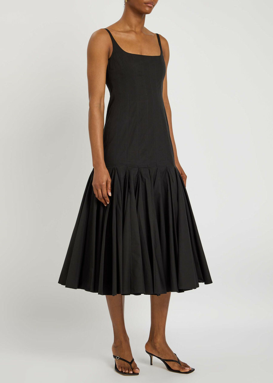 Jacquemus Le Robe Agave Cotton-poplin Midi Dress Black Jacquemus