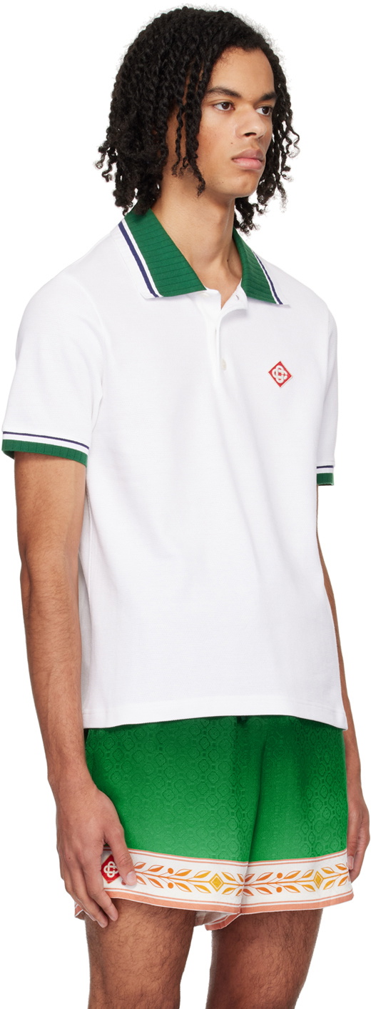 Casablanca White Textured Polo Casablanca