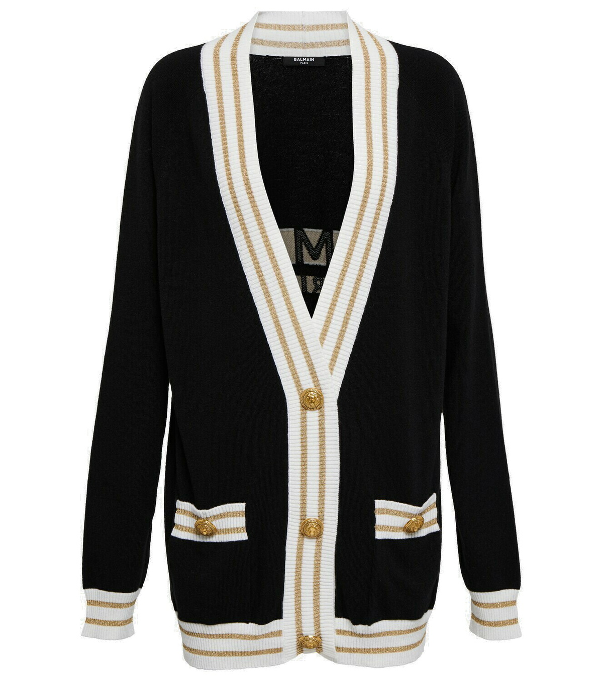 Balmain - Oversized wool and cashmere-blend cardigan Balmain