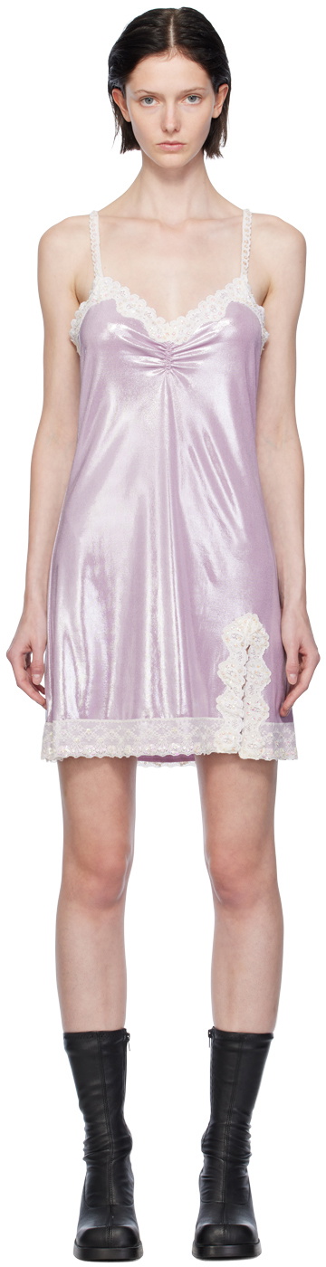 Anna Sui Purple Metallic Dress Anna Sui