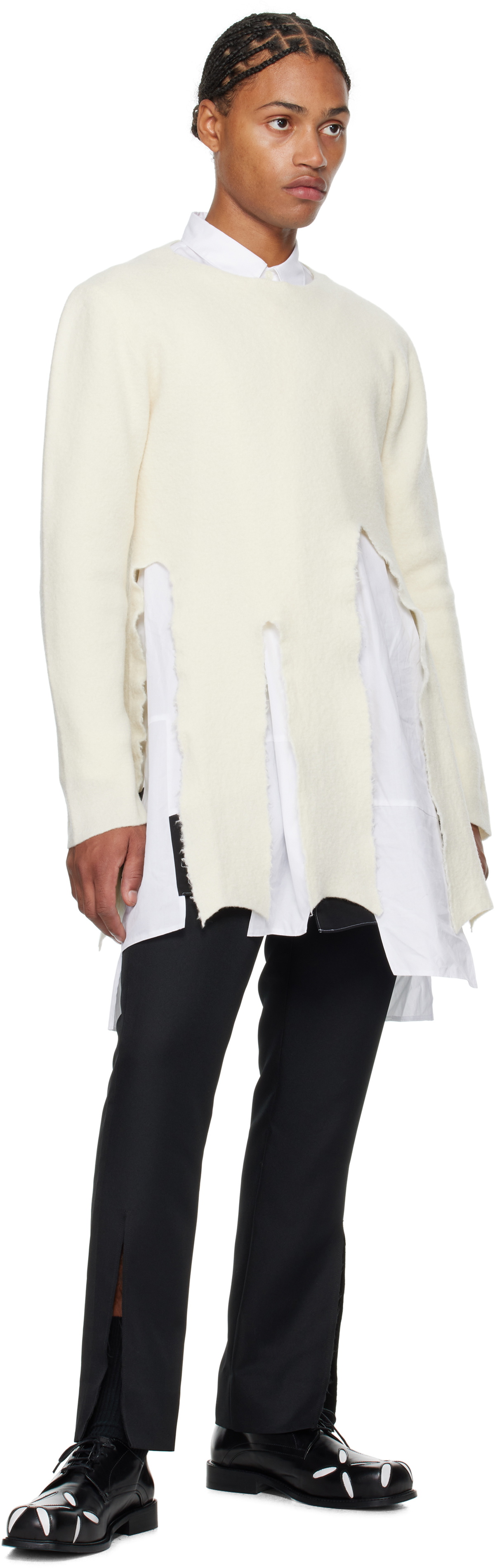 Comme des Garçons Homme Plus Off-White Worsted Wool Sweater Comme des ...