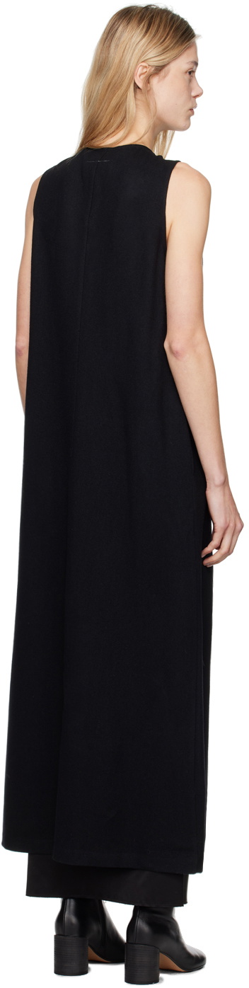 MM6 Maison Margiela Black Open Front Wool Vest MM6 Maison Margiela