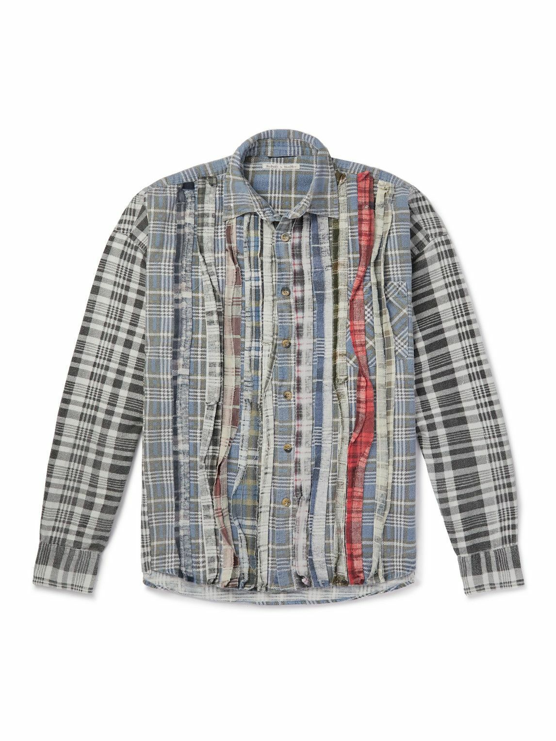 Needles - Patchwork Distressed Checked Cotton-Flannel Shirt Needles