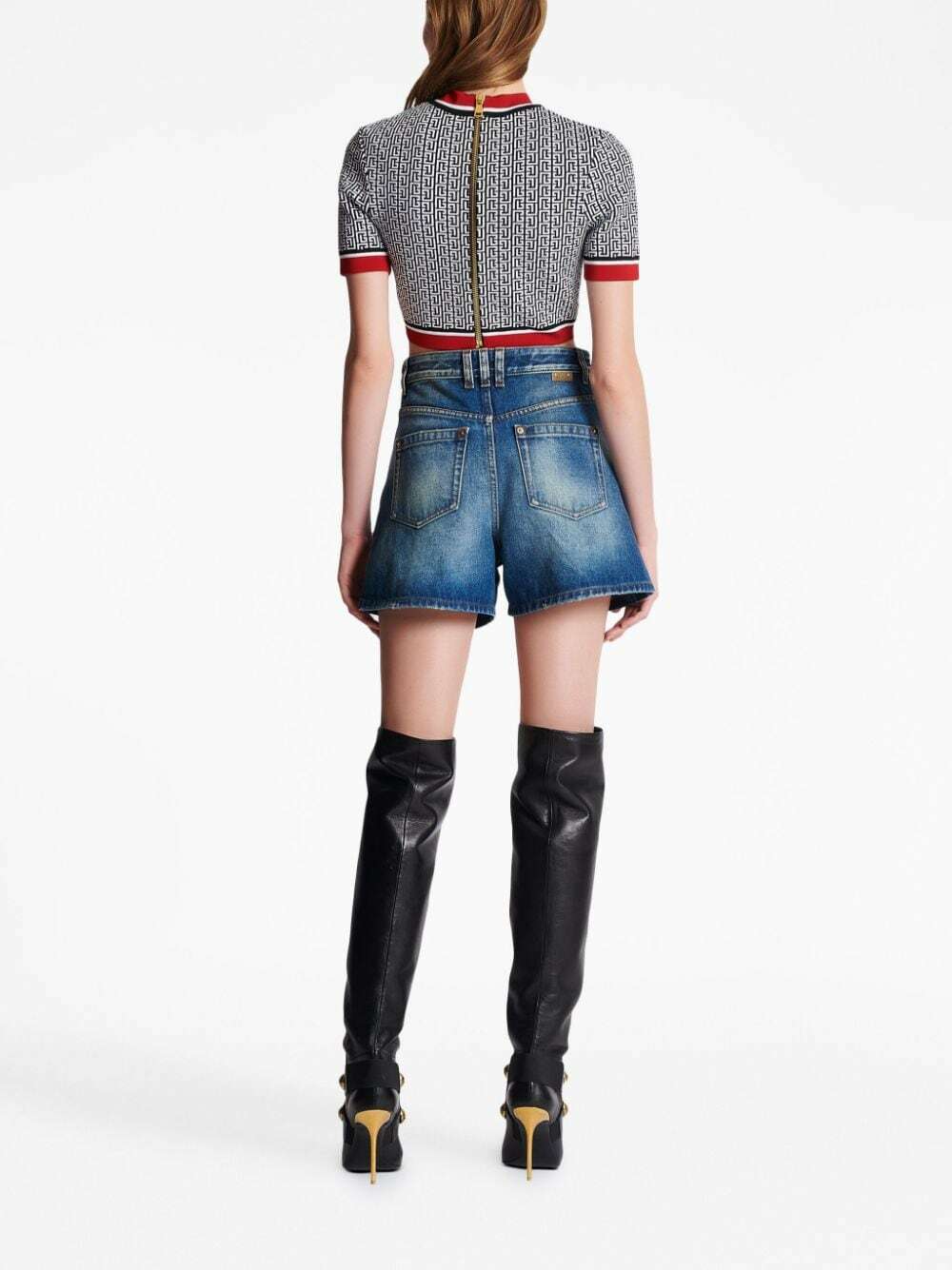 BALMAIN - Monogram Cropped Top Balmain