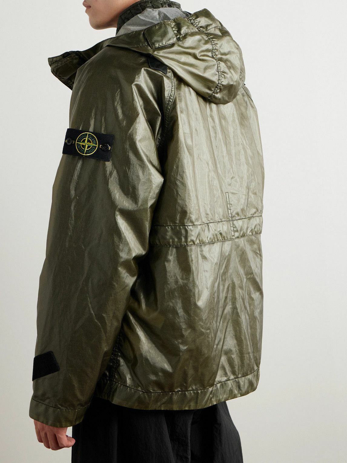 Stone Island - Logo-Appliquéd Shell Hooded Jacket - Green Stone Island