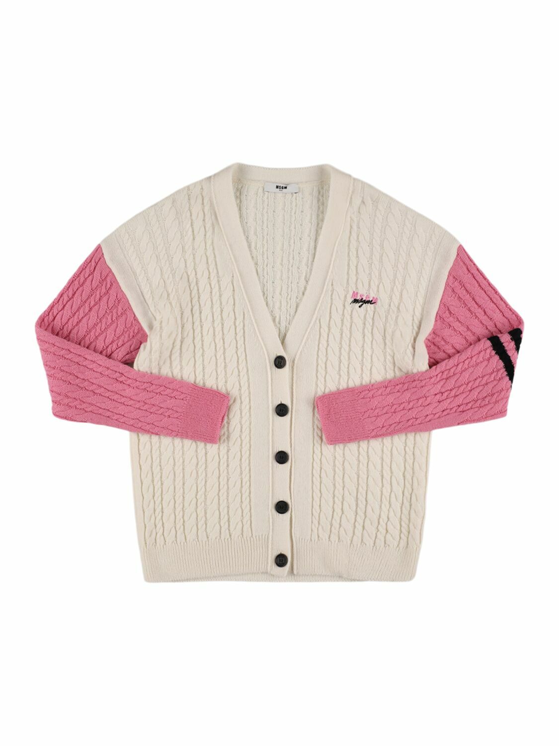 MSGM Wool Blend Cable Knit Cardigan MSGM