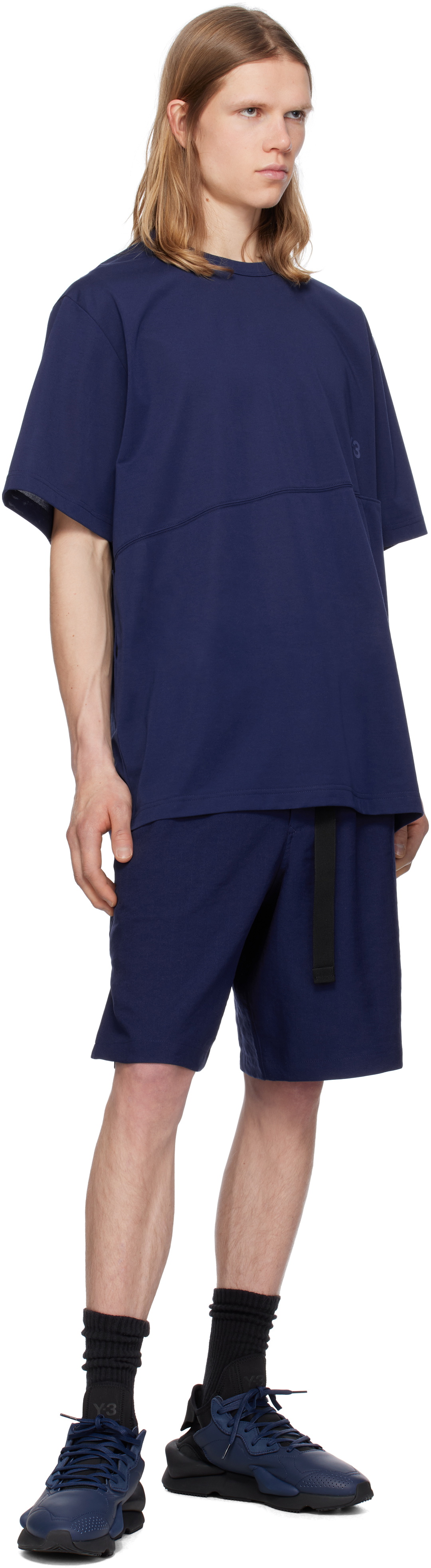 Y-3 Blue Sport Uniform 3-Stripes Shorts Y-3