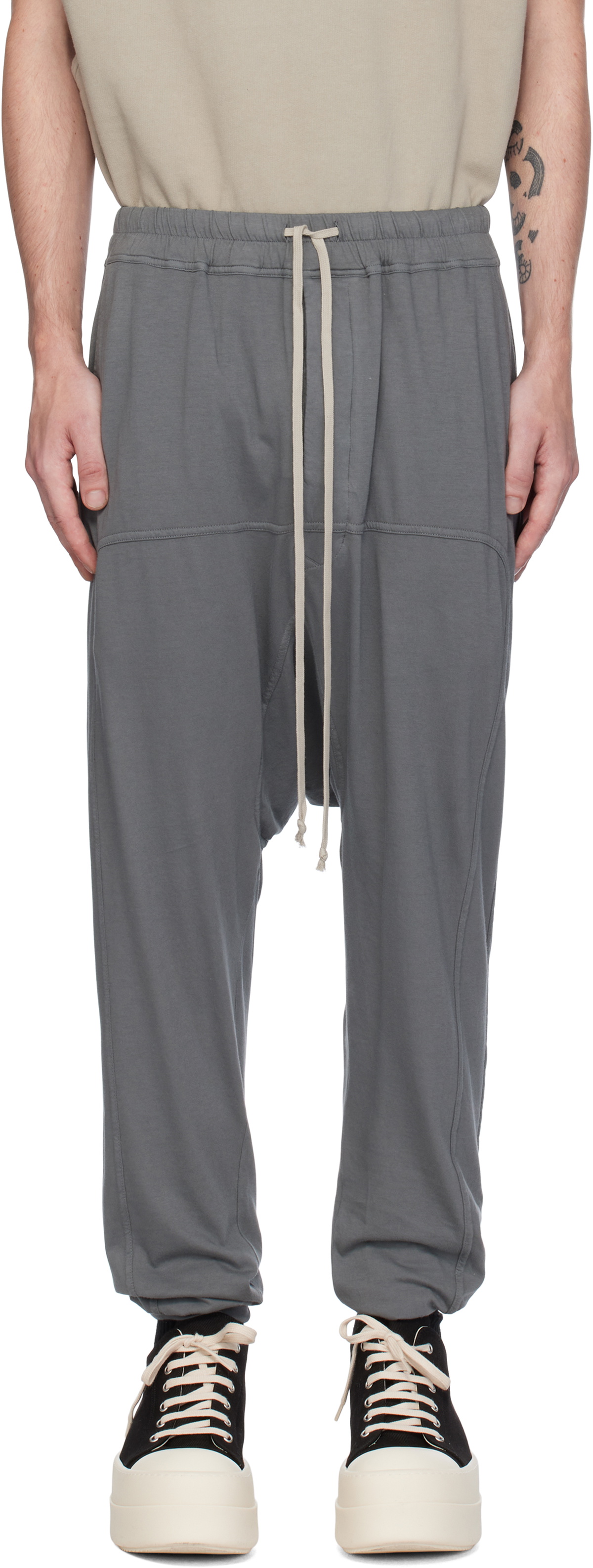 Rick Owens DRKSHDW Gray Porterville Prisoner Drawstring Sweatpants Rick ...