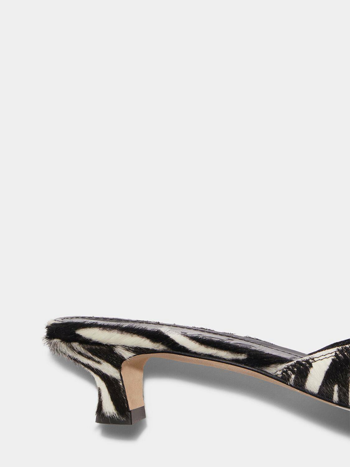 AEYDE 35mm Danielle Zebra Pony Skin Mules Aeyde