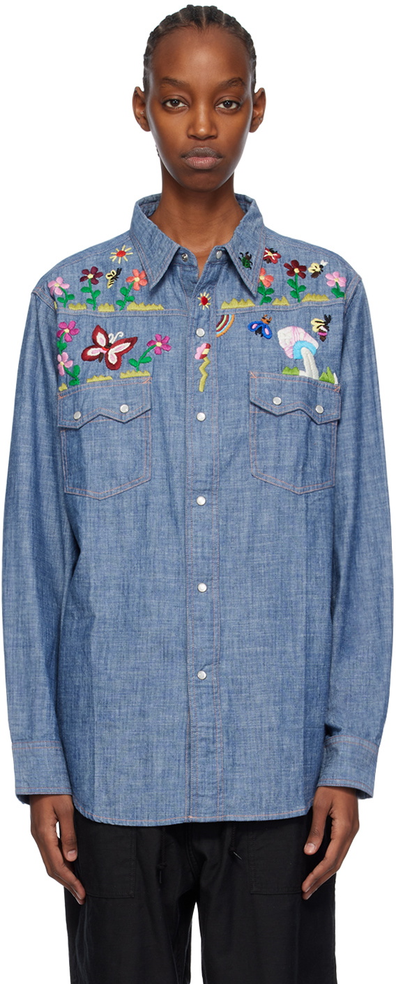 NEEDLES Blue Western Shirt Needles