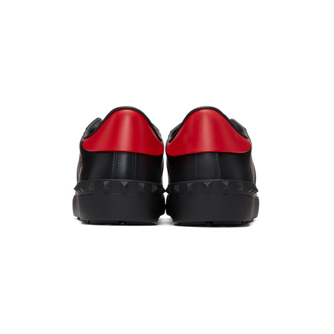 Valentino Black and Red Valentino Garavani VLTN Open Sneakers Valentino ...