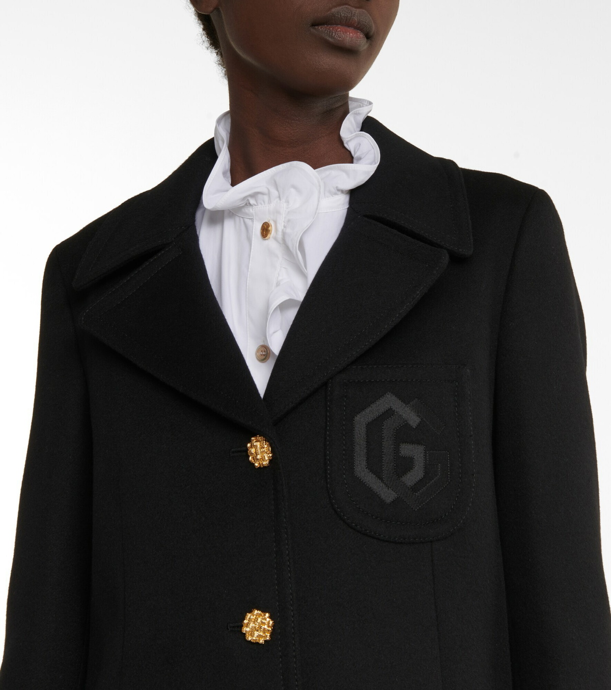 Gucci - Double G embroidered wool coat Gucci