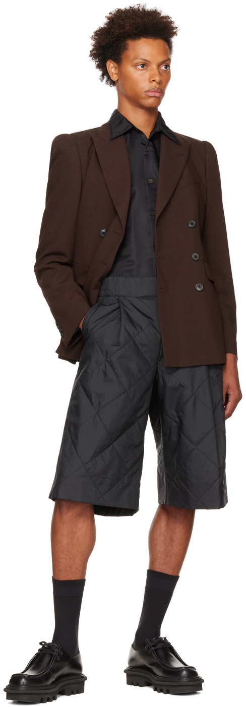 Dries Van Noten Burgundy High Shoulder Blazer Dries Van Noten