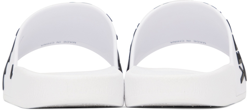 Versace Jeans Couture White Embossed Slides Versace