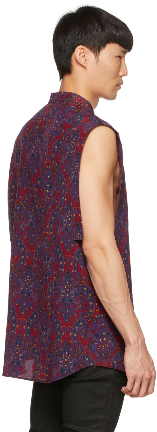 Saint Laurent Red Silk Shirt Saint Laurent