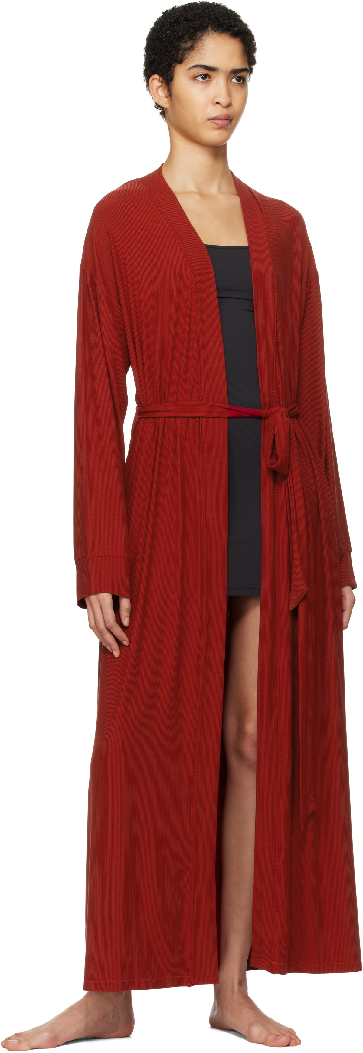 SKIMS Red Soft Lounge Long Robe SKIMS