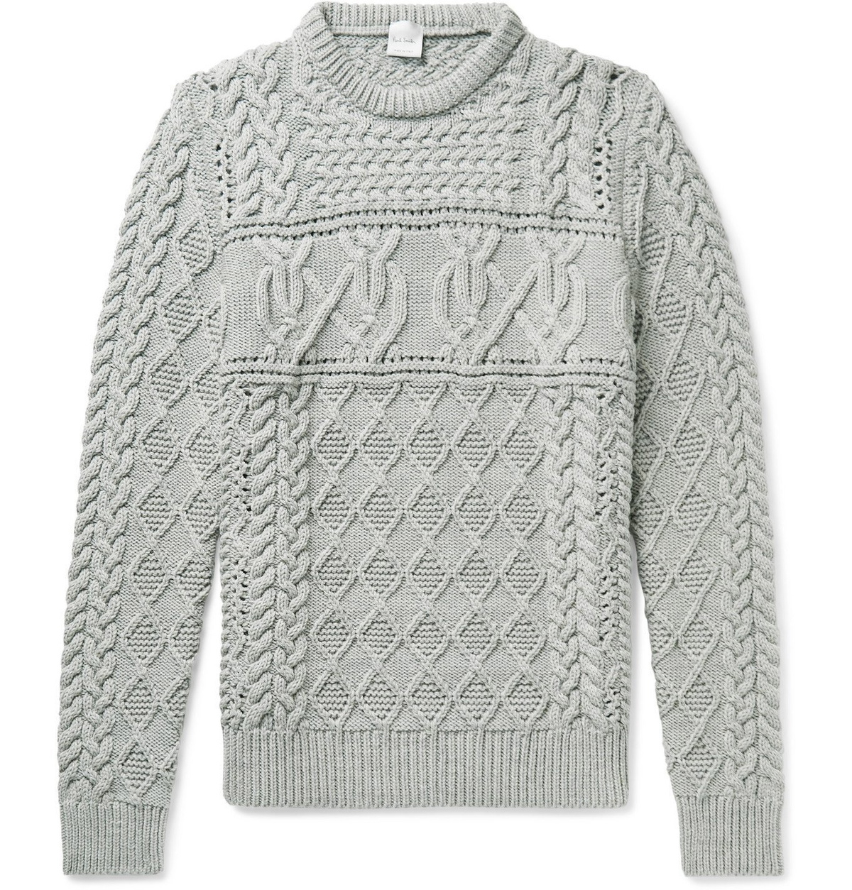 PAUL SMITH - Cable-Knit Virgin Wool Sweater - Green Paul Smith