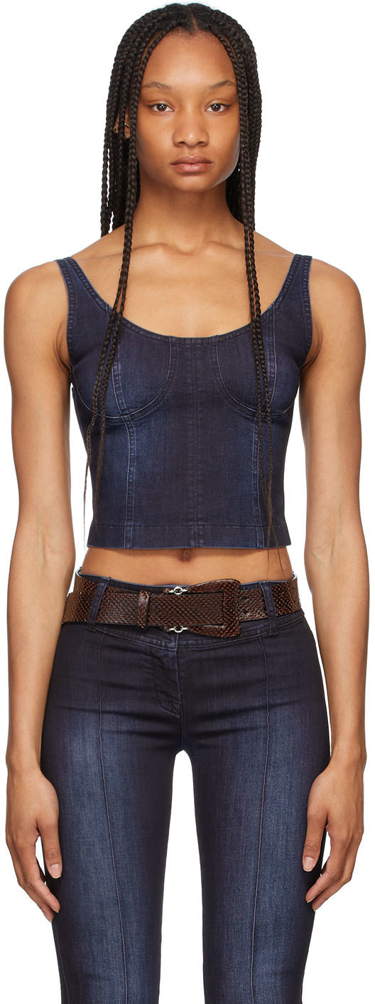 Charlotte Knowles Navy Denim Harley Tank Top Charlotte Knowles