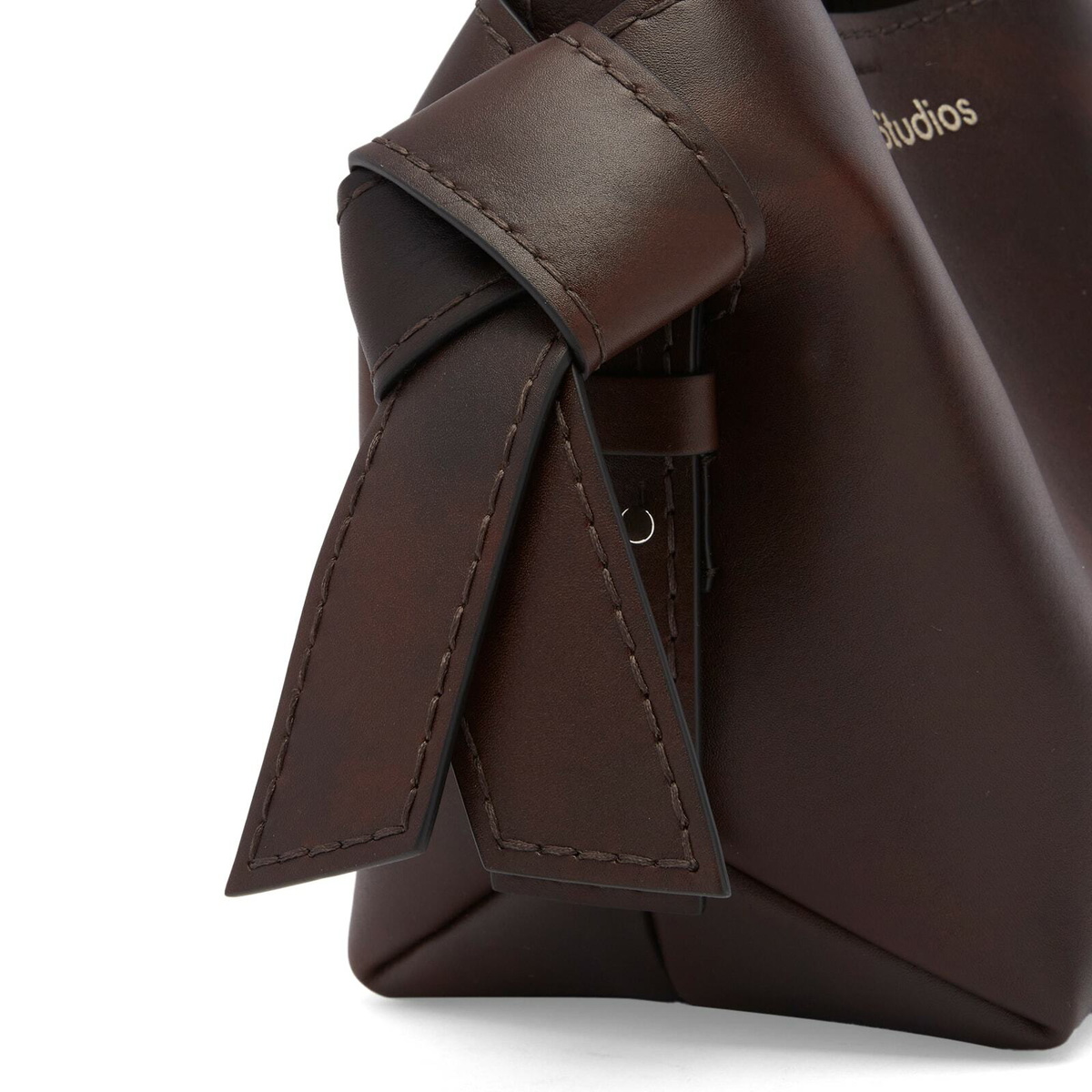 Acne Studios Women's Musubi Mini Aged Leather Handbag in Dark Brown ...