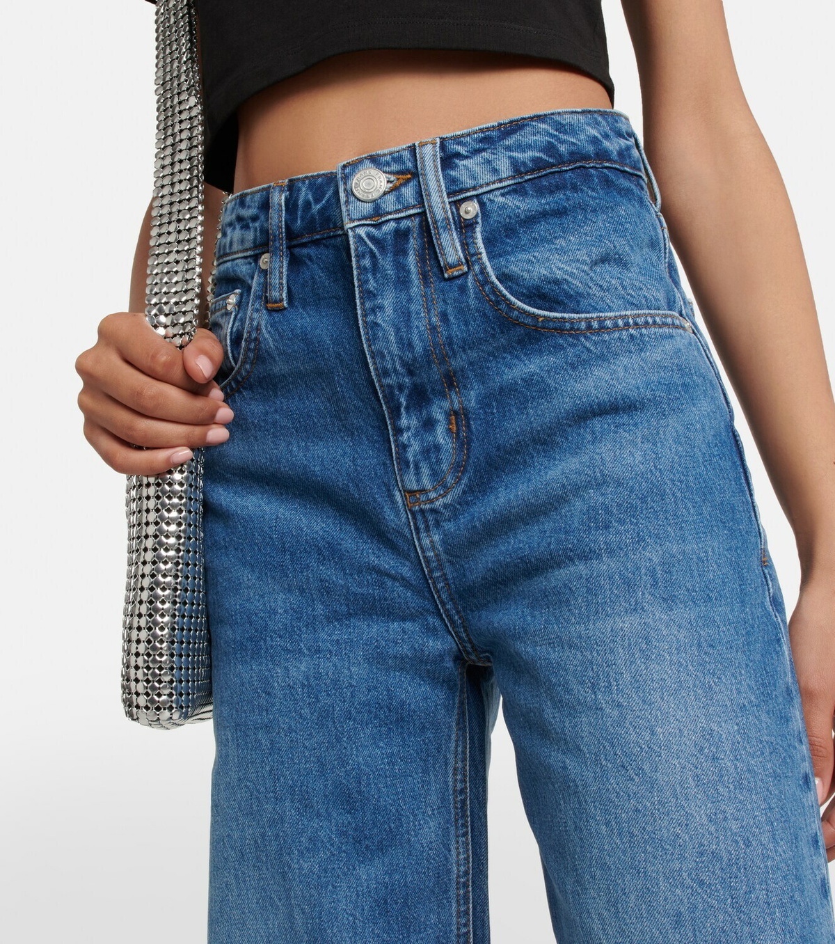 Frame - Long Barrel high-rise wide-leg jeans Frame Denim