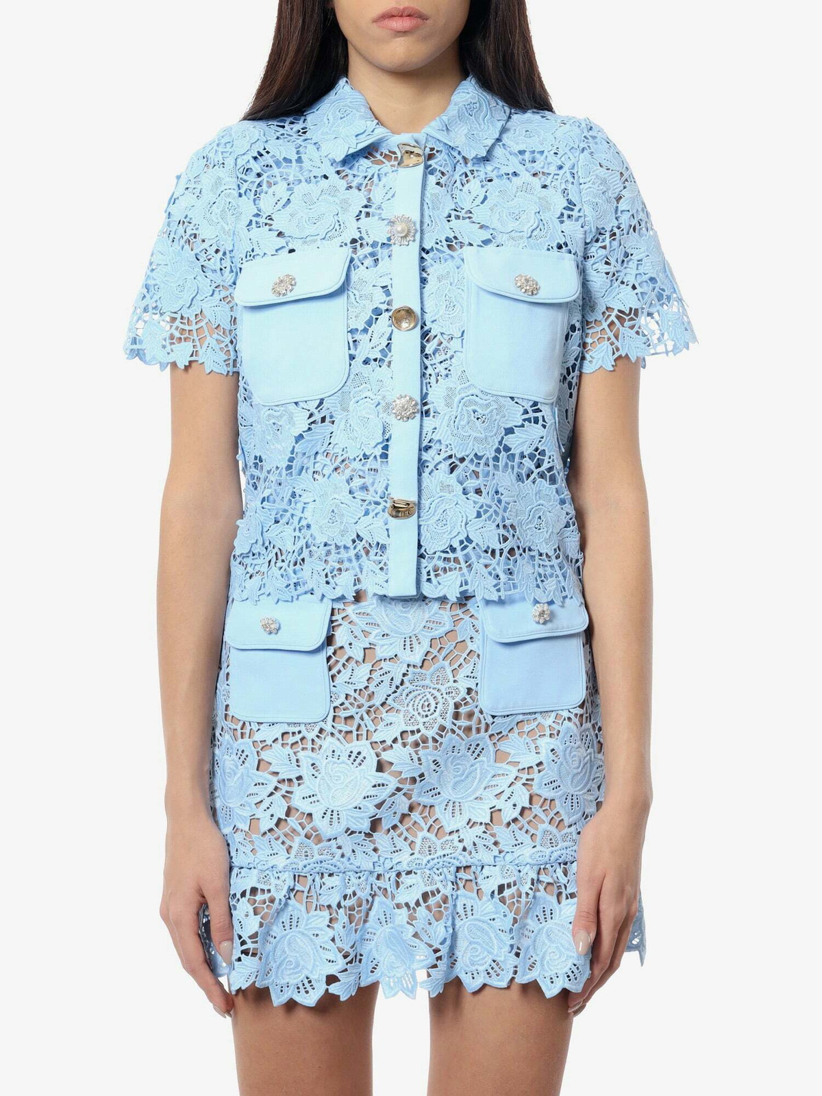 Self Portrait Shirt Blue Womens Self-Portrait