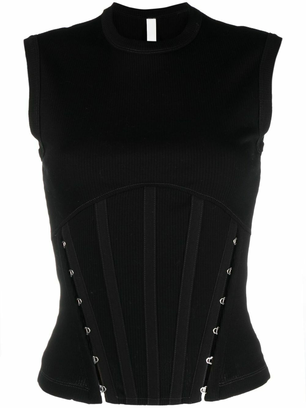 Dion Lee Black Split Hem Corset Top Dion Lee
