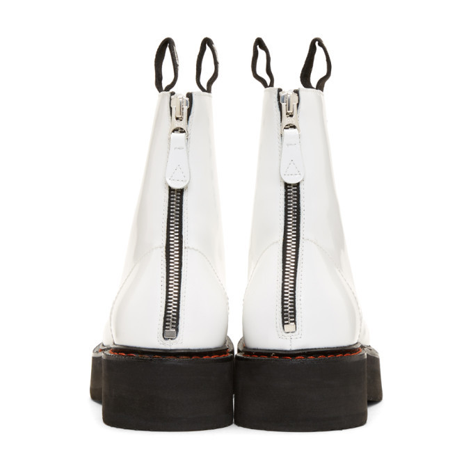 R13 White Single Stacked Boots R13