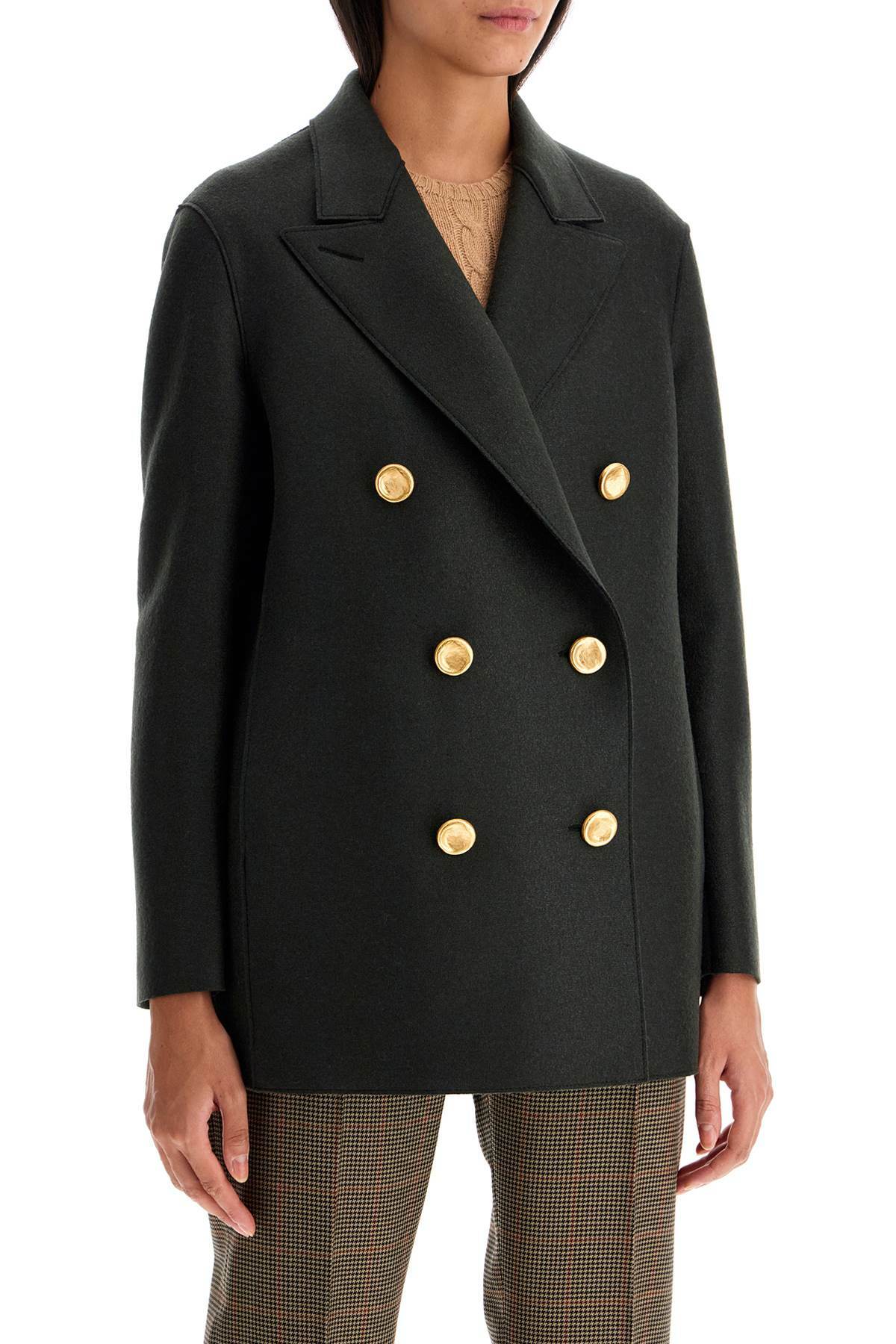 HARRIS WHARF LONDON double-breasted wool pressed caban Khaki Harris ...