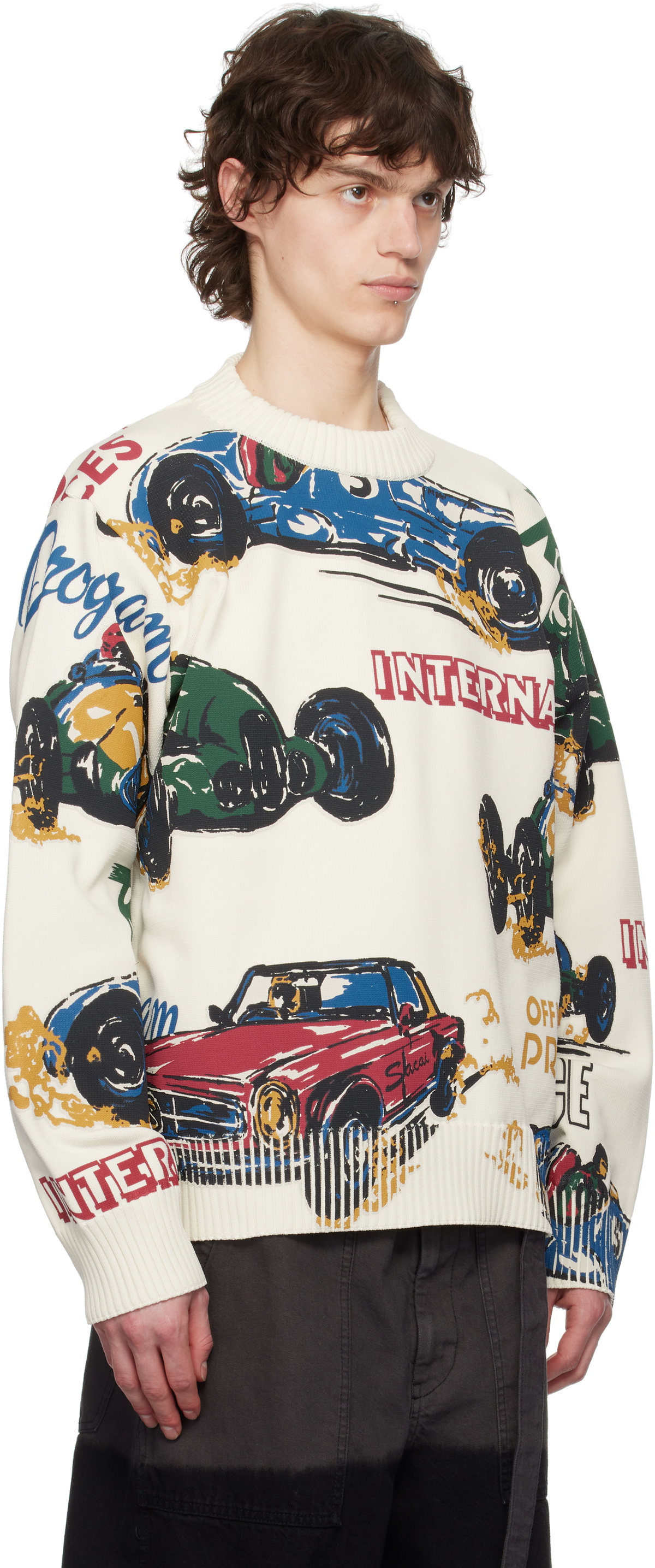 sacai Off-White Car Race Print Sweater Sacai