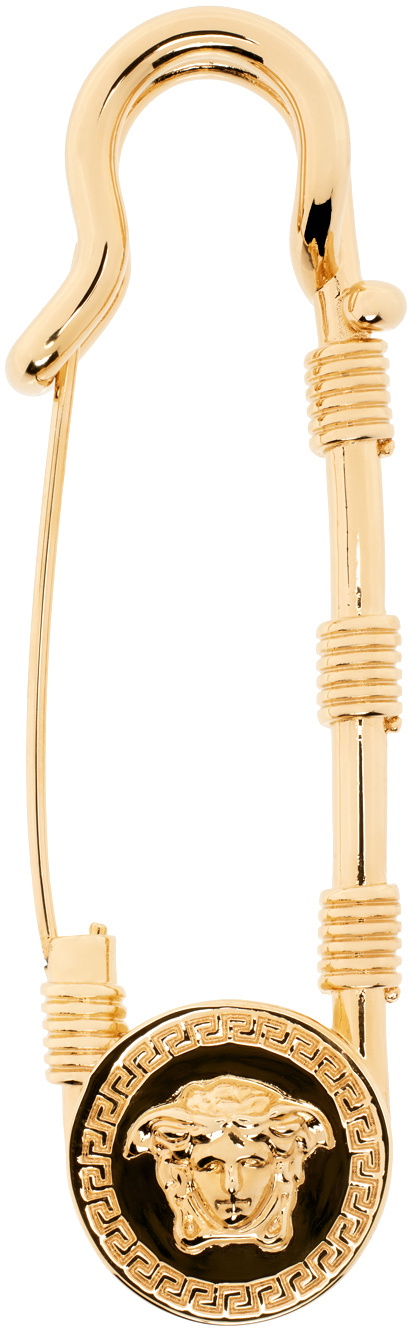 Versace Gold Safety Pin Brooch Versace