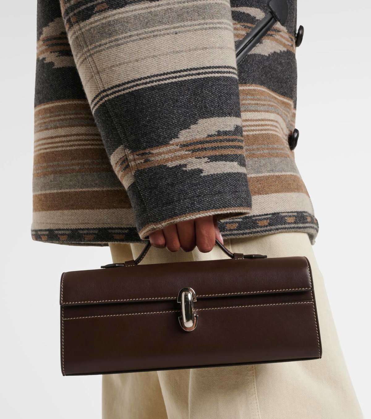 Savette Symmetry Pochette Slim leather tote bag Savette