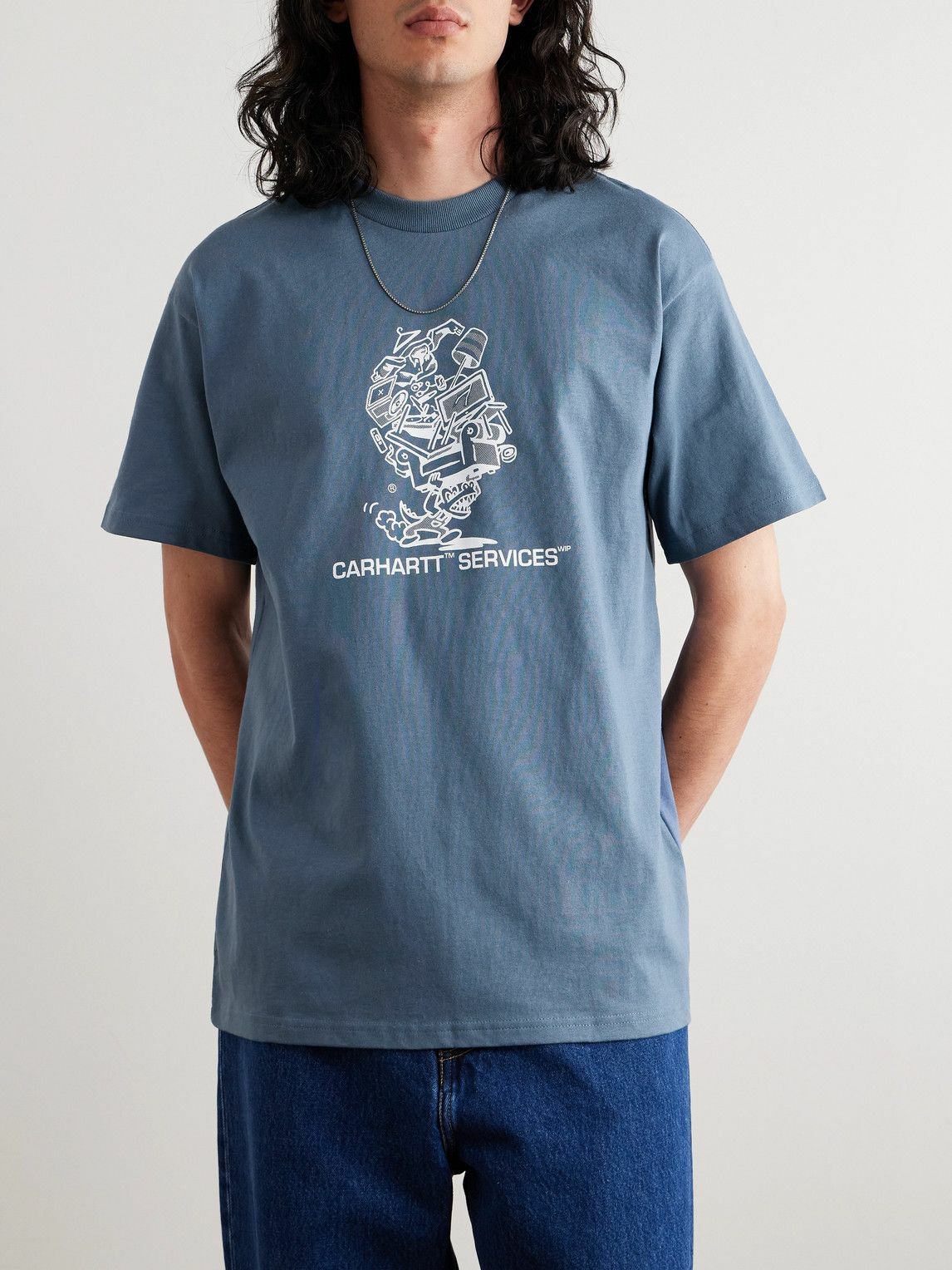 Carhartt WIP - Moving Service Logo-Print Organic Cotton-Jersey T-Shirt ...