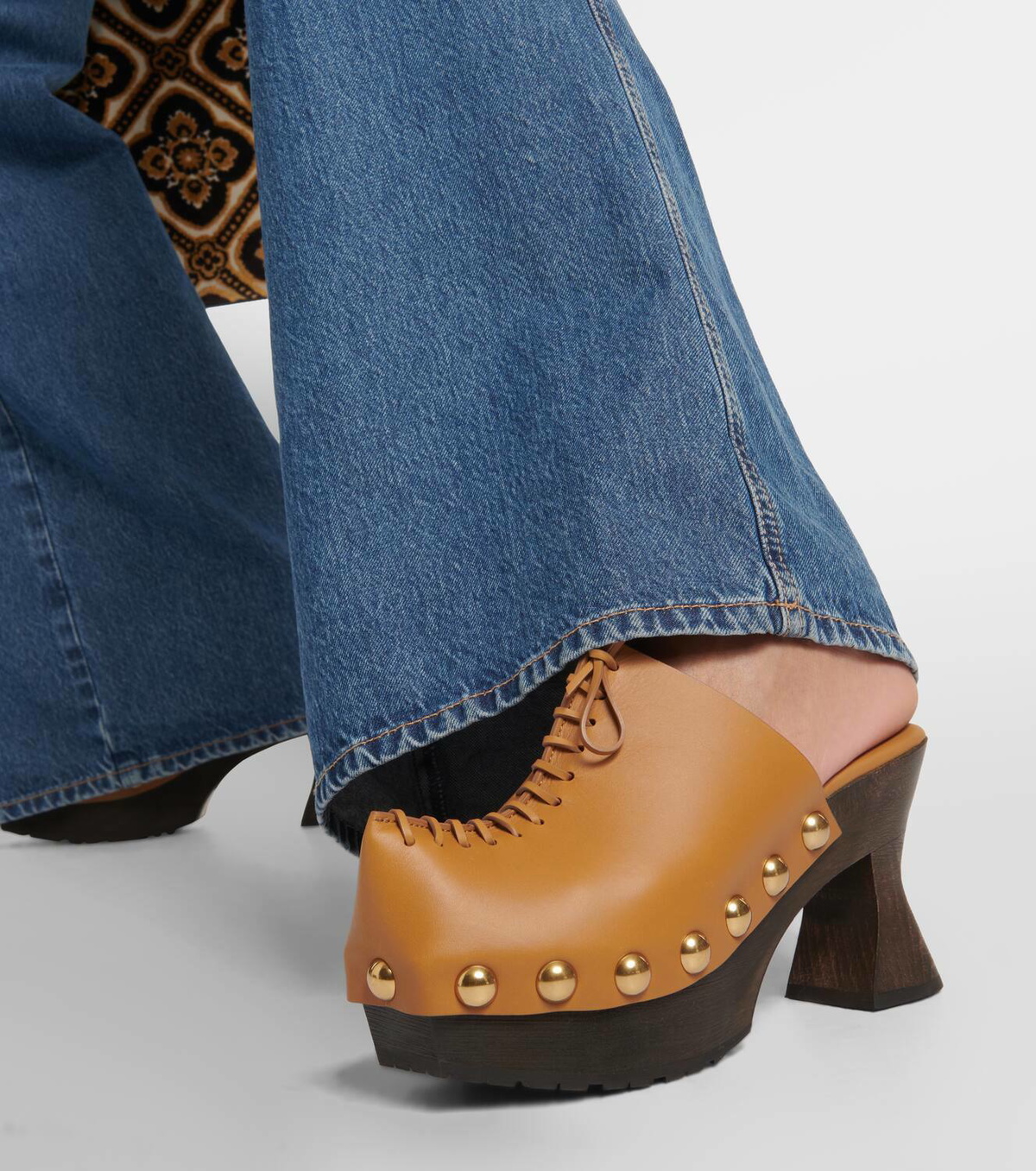 Etro 50 leather platform clogs Etro