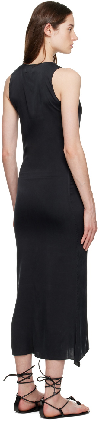 Gabriela Coll Garments Black Raw Edge Midi Dress Gabriela Coll