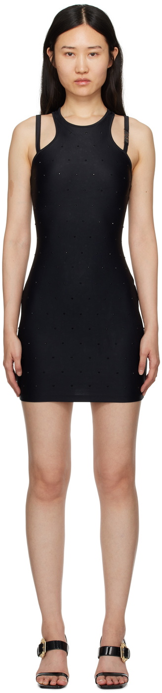Versace Jeans Couture Black Crystal Midi Dress Versace