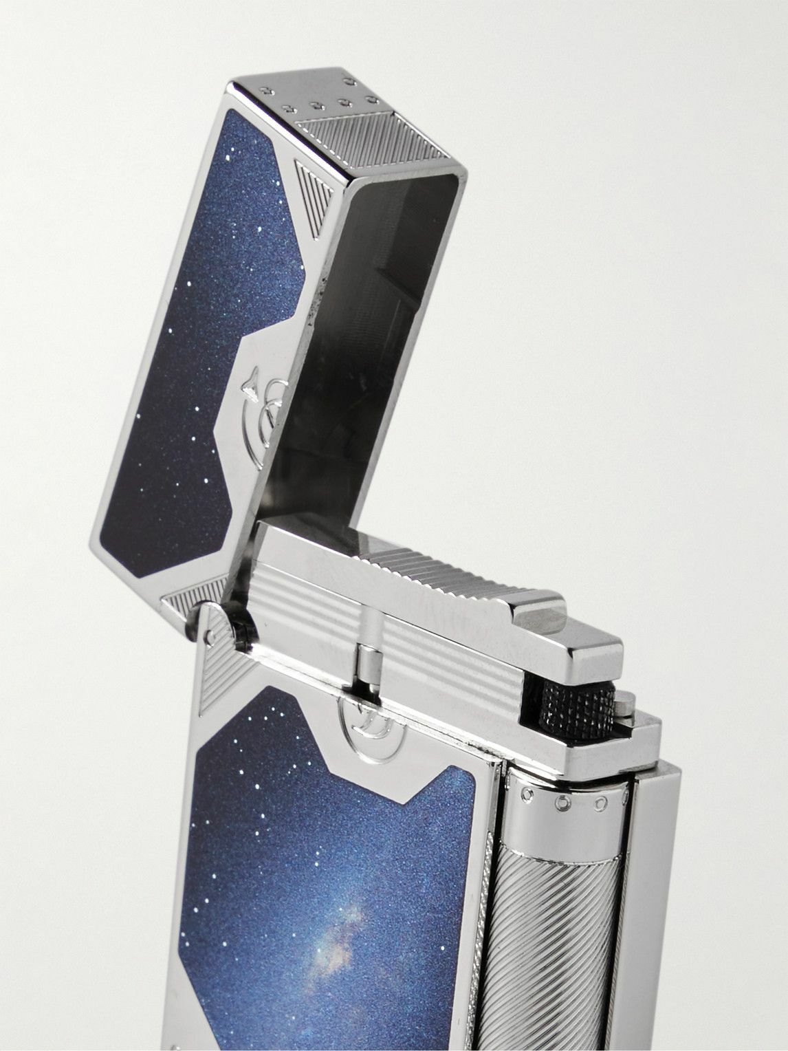 S.T. Dupont - Space Odyssey Silver-Tone and Enamel Lighter