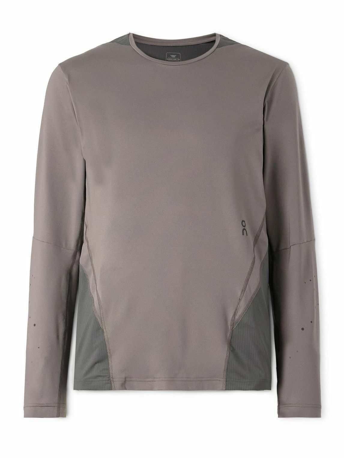 ON - Post Archive Faction Mesh-Panelled Stretch-Jersey T-Shirt - Brown On