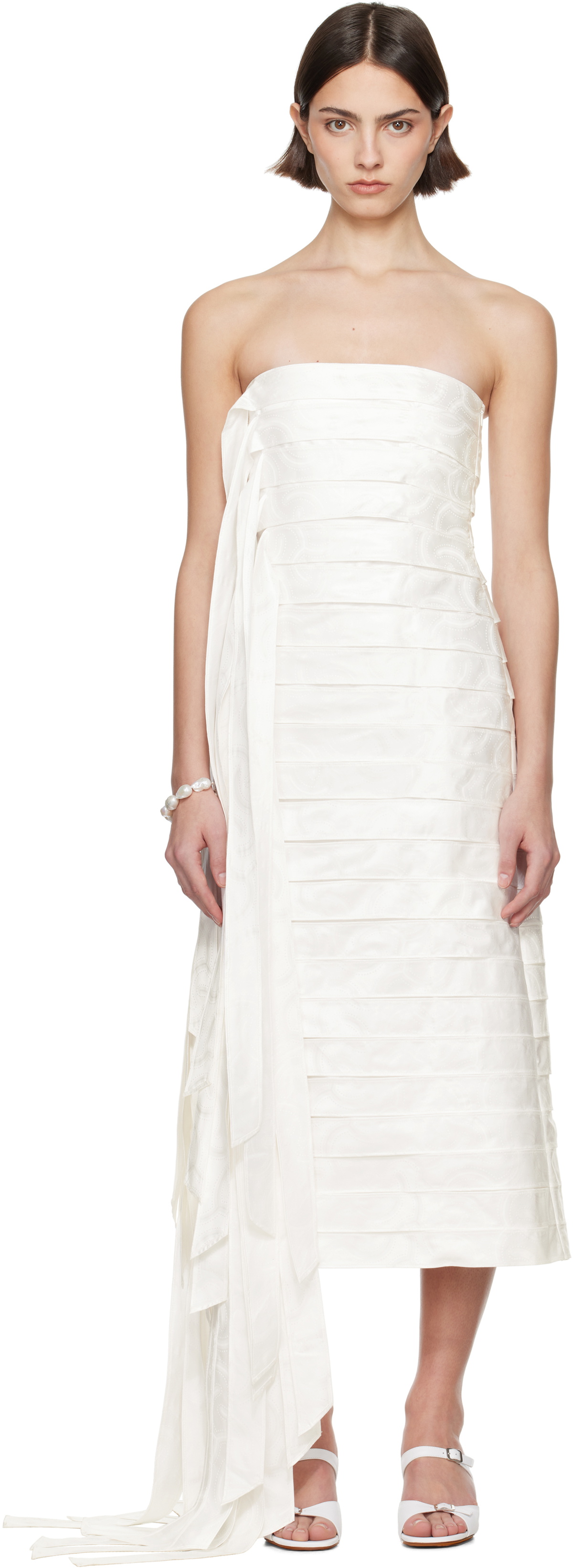 SUPER YAYA SSENSE Exclusive Bridal Capsule Ribbon Midi Dress SUPER YAYA
