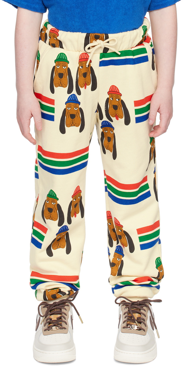 Mini Rodini Kids Off-White Bloodhound Sweatpants Mini Rodini