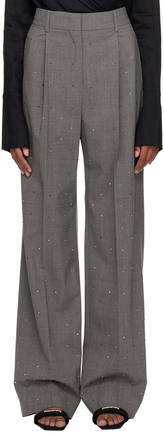 MSGM Gray Pantalone Trousers MSGM